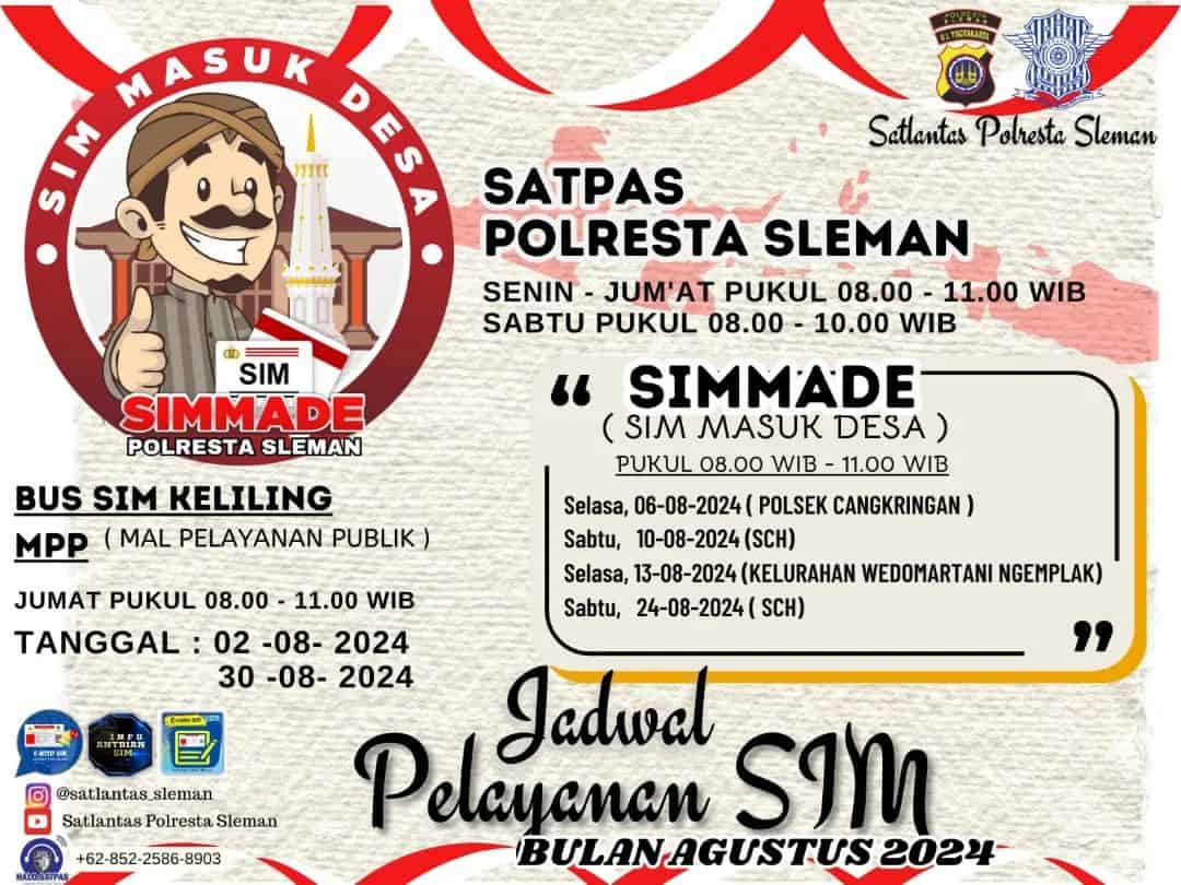 Jadwal SIM Keliling Jogja Agustus 2024 Terbaru, Catat Syarat ...