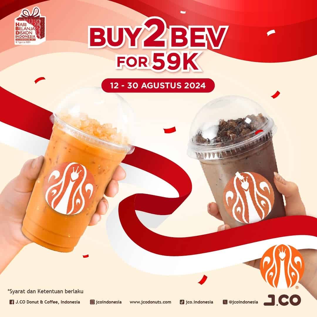 Promo Kemerdekaan JCO Donat Jogja Agustus 2024, Dua Minuman hanya ...