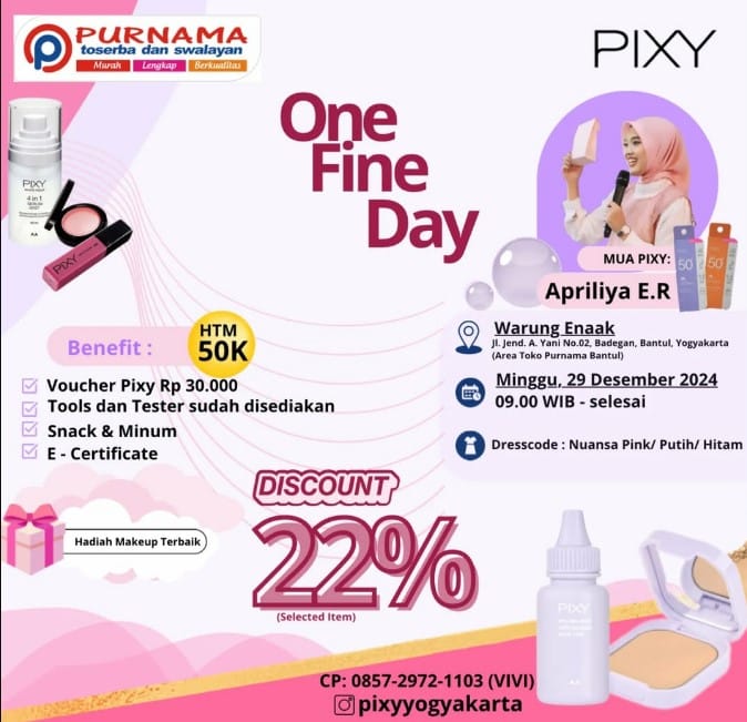 Jangan Lewatkan Belajar Make Up di PIXY One Fine Day Beauty Class 2024!